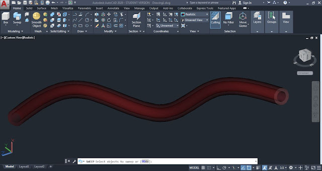 ABOUT SWEEP COMMAND IN AUTOCAD 2020 3D WITH THEIR PROPER DEFINITION AND ...