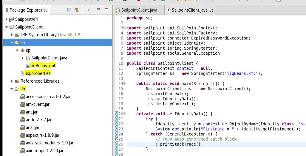 Sailpoint IIQ: Sailpoint IdentityIQ API from Eclipse IDE