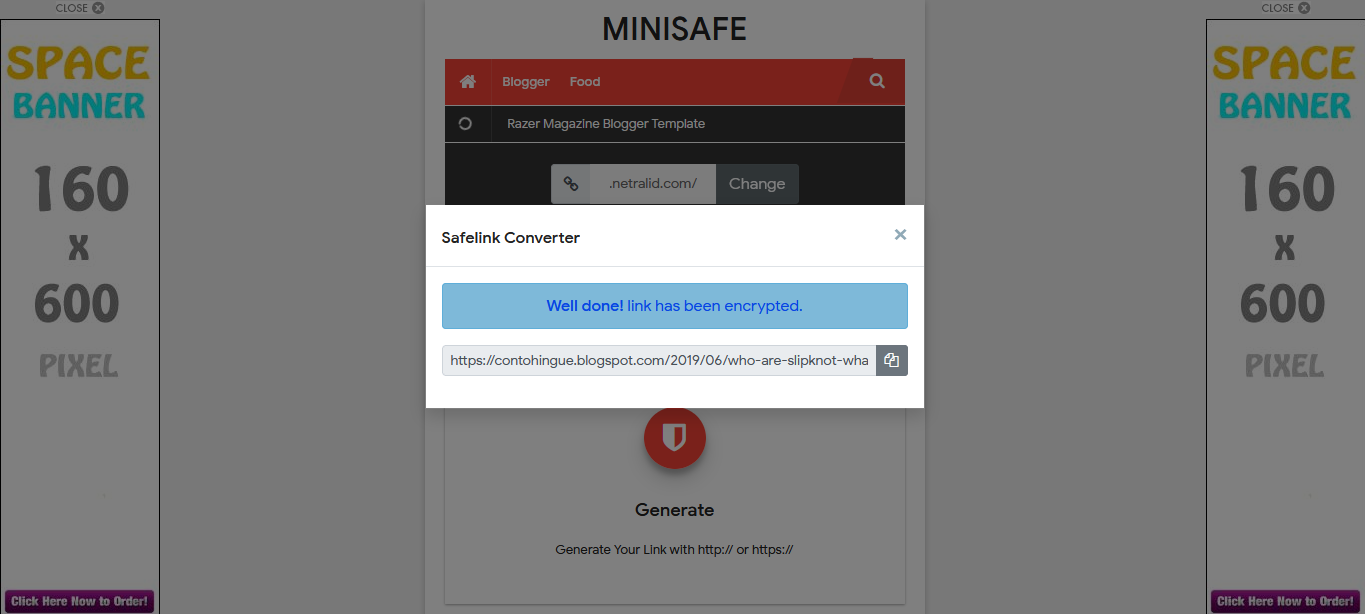 Free Mini Nubie safelink Responsive Blogger Template - fetney themes