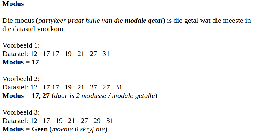 Wiskundige Geletterdheid Gr 12: Opsomming van data: Gemiddeld, mediaan ...