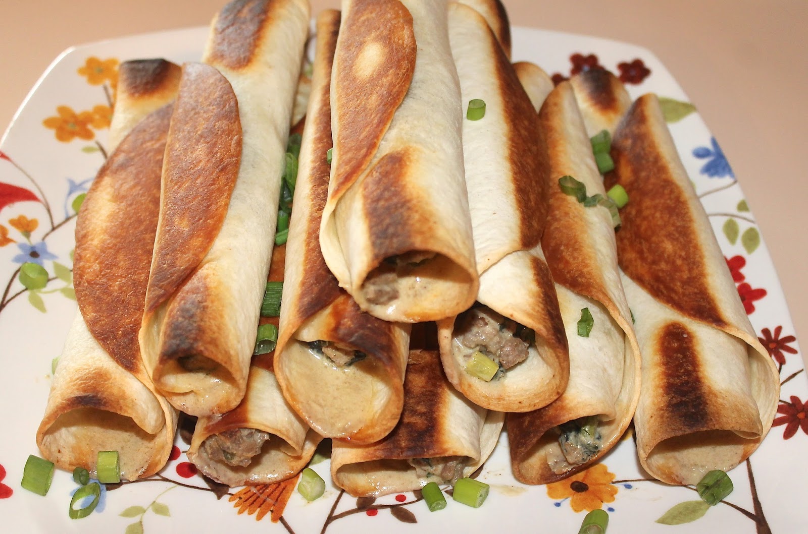 Savory Moments: Turkey, spinach, and cheese flautas