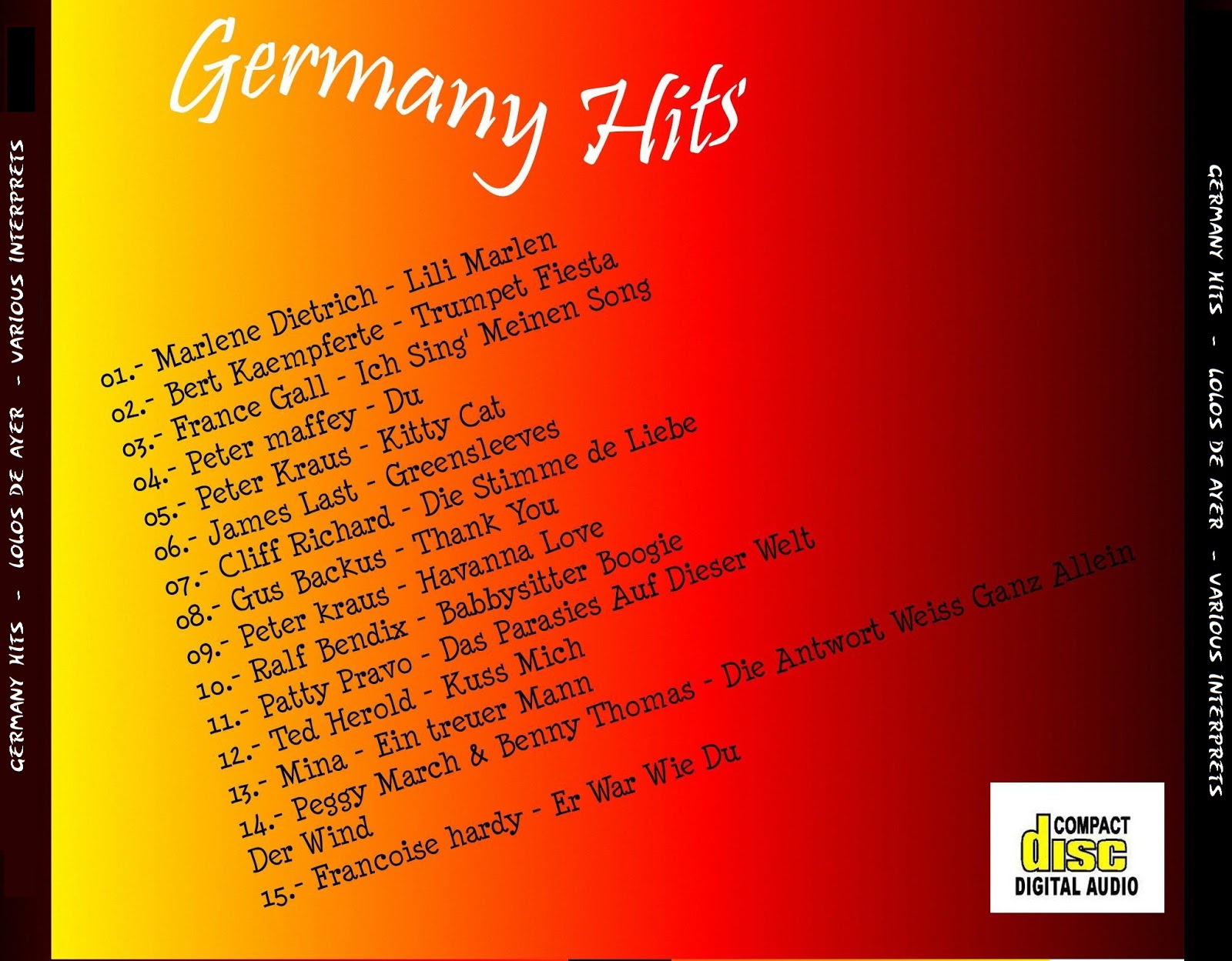 Compilados Oldies: GERMAN HITS - VARIOUS INTERPRETS