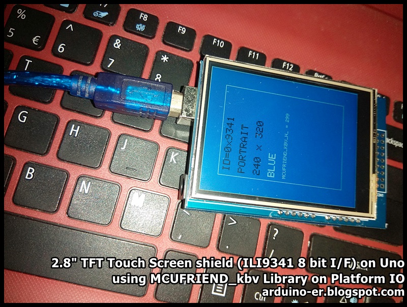 Arduino-er: 2.8" 320*240 TFT Touch Screen shield (ILI9341 8 bit I/F) on ...