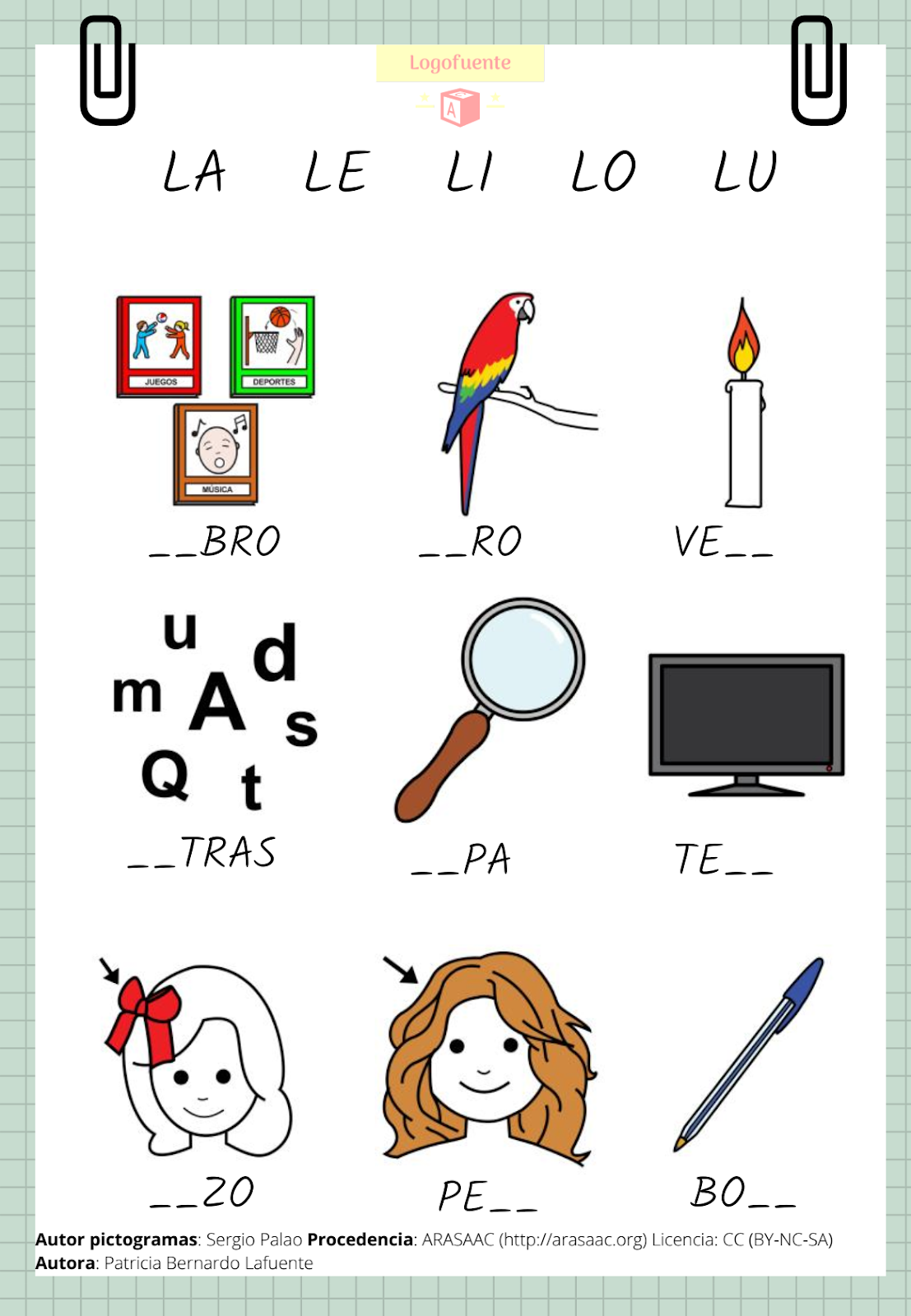 ESTRELLITAS DE AL : COMPLETAMOS CON LA SÍLABA QUE FALTA