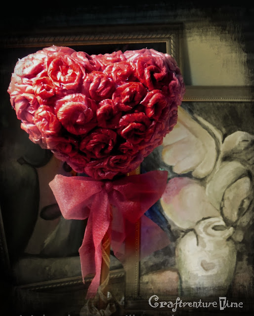 Craftventure Time: Plastic Bag Roses Topiary