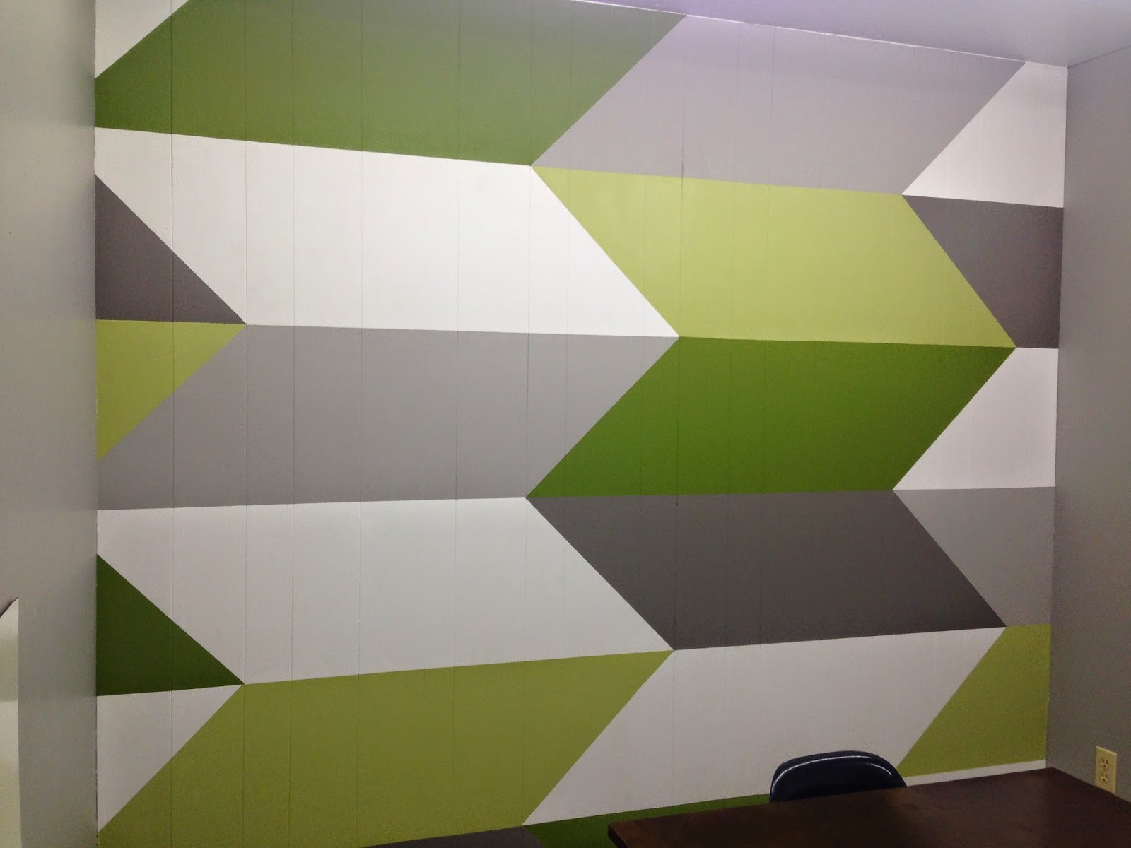 Stardust Designs: Geometric/Chevron Wall - Before and After