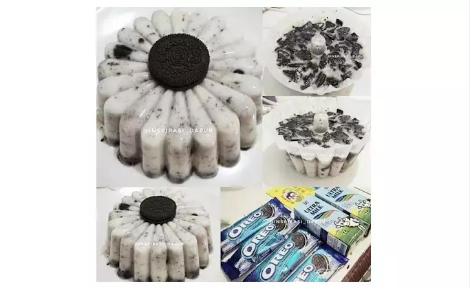 Cara Membuat Pudding Oreo Putih Yang Cantik Dan Kenyal - Resep Rahasia