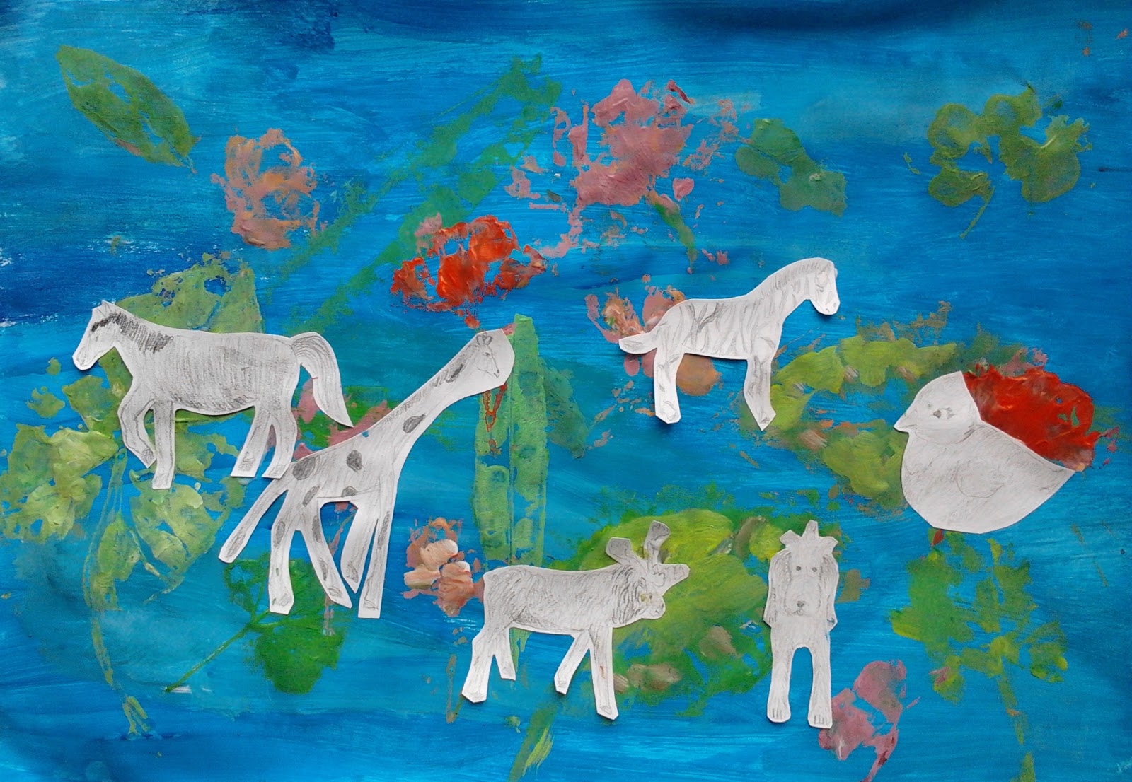 Cursuri de arta pentru copii si adulti: Animale / tehnica mixta & colaj