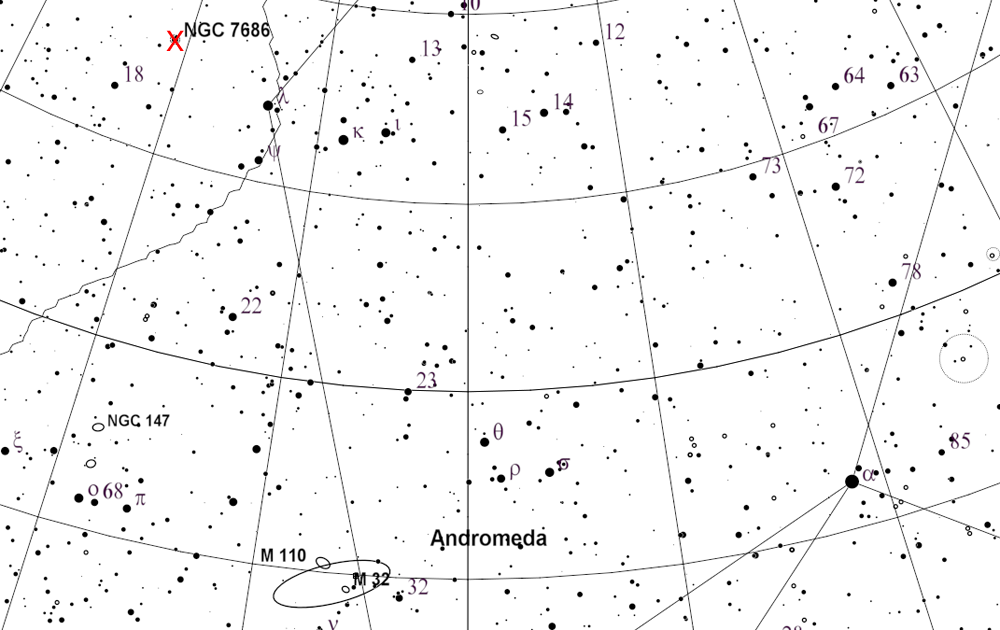 La orilla del Cosmos: NGC7686, cúmulo abierto en Andrómeda