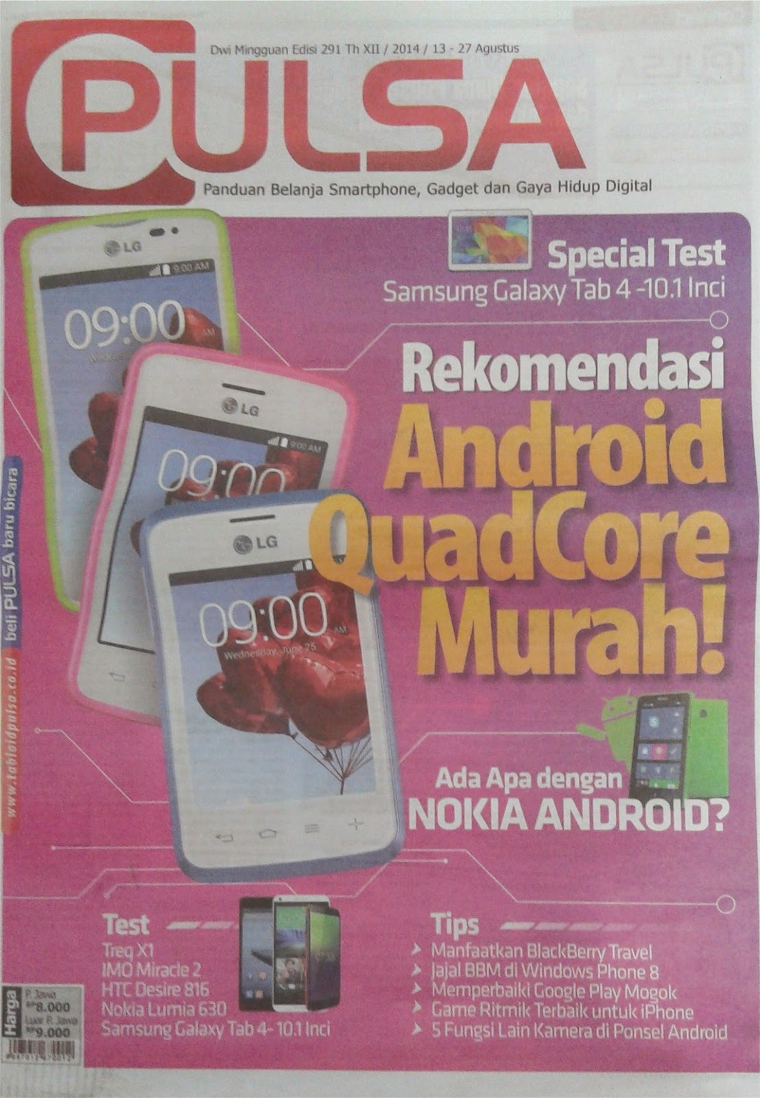 ALL IN 1 UPDATE KORAN.MAJALAH. DLL: TABLOID PULSA EDISI 291 13 AGUSTUS ...