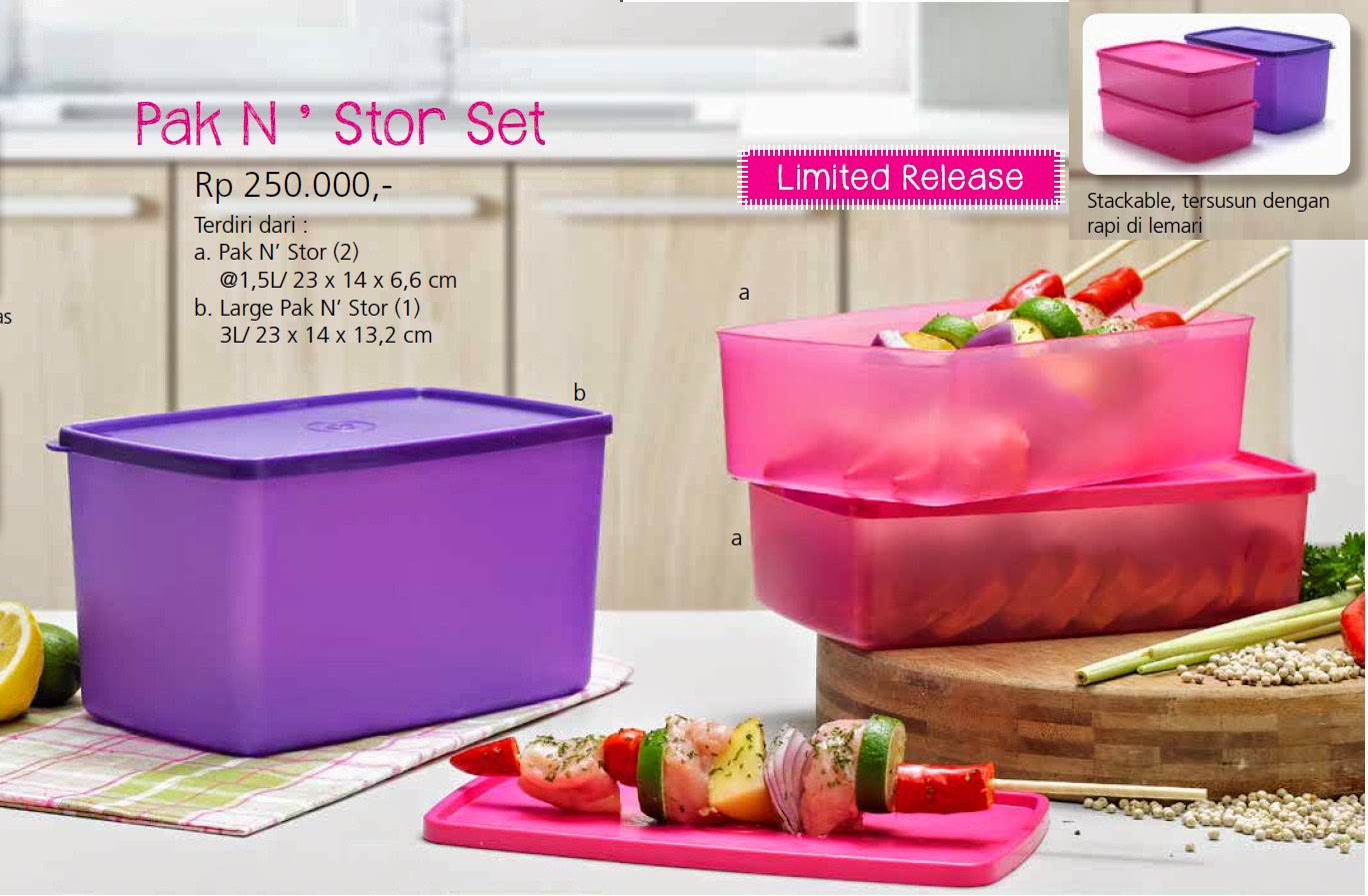 PROMO AGUSTUS - PAK N STOR SET - tupperware solo - promo tupperware ...