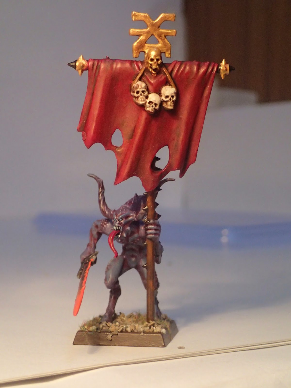 The Greater Army of Khorne: Blue Bloodletters with converted horns and ...