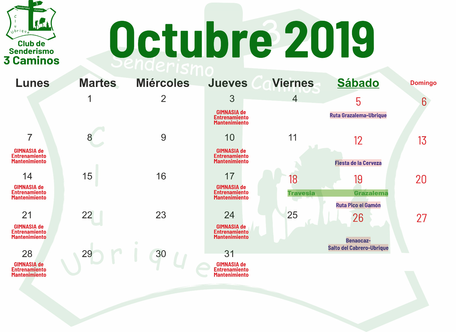 C.D. Senderismo 3 Caminos, Ubrique (Cádiz) : CALENDARIO DE RUTAS Y ...