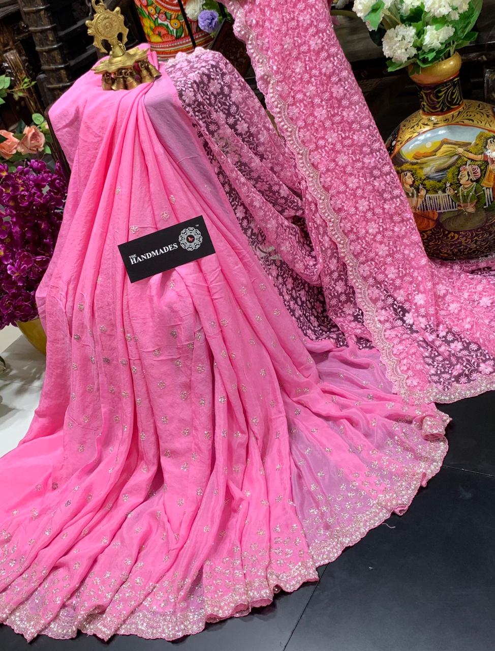 Chickenkari work sarees