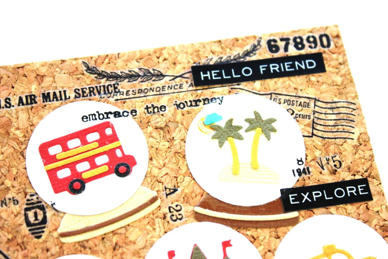 Simply Paper Crafts: Mixed Media Cork Texture Postcard Vacation