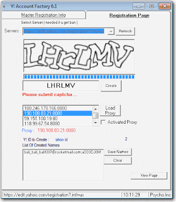 PSYCHO-BOOTERS: Y! Account Factory V.6.1 - Yahoo ID Maker 2012