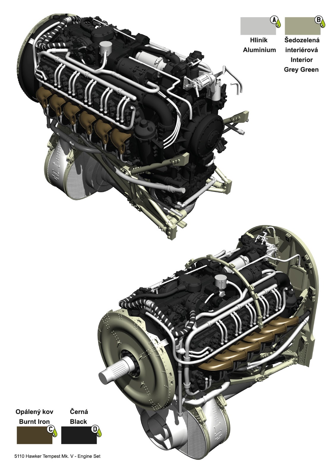 1/32 5110 SH32070 Tempest engine Tempest Mk. V Hi-Tech