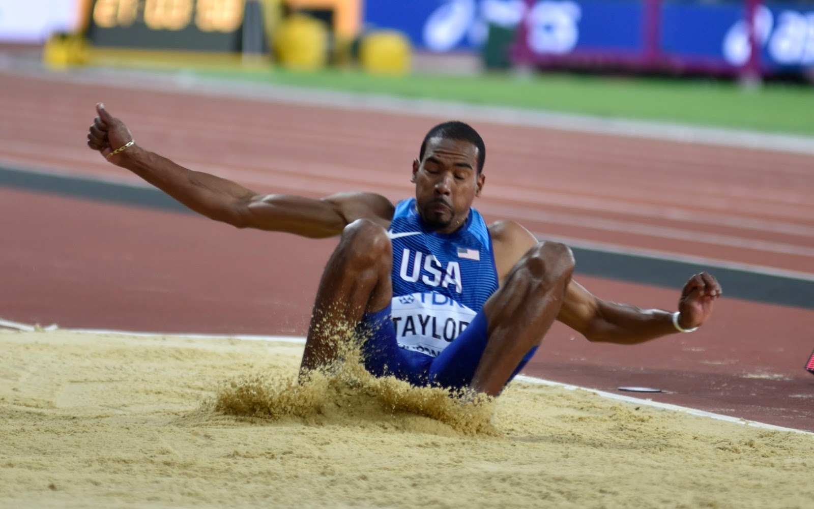 Team USA's Christian Taylor wins third career world triple jump title...