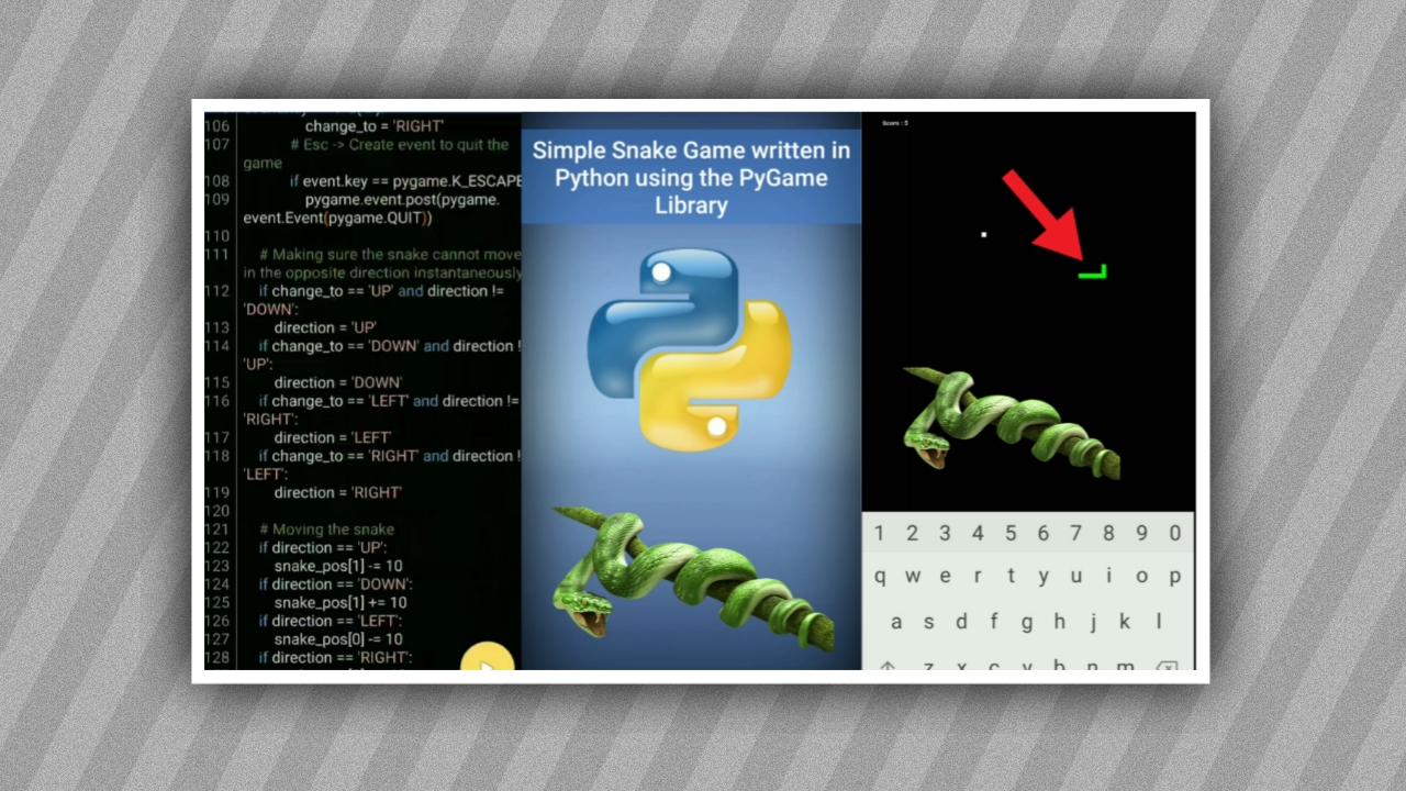 Snake Game | Simple Snake Game written in Python using the PyGame Library.