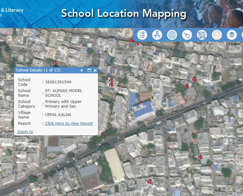 Telangana School locations gis mappings to search school in web options ...