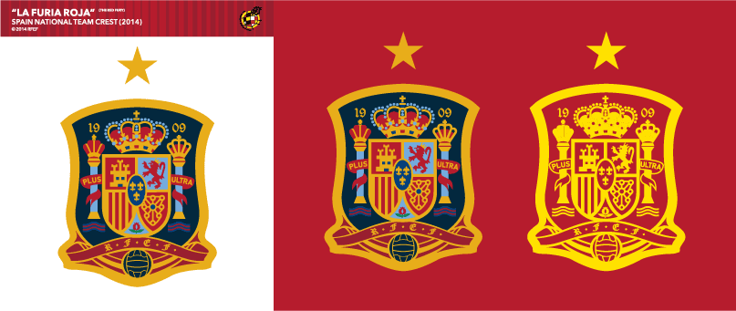 Football teams shirt and kits fan: Font Spain World Cup 2018