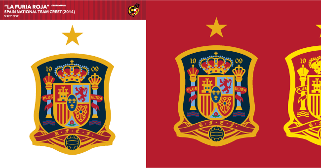 Football teams shirt and kits fan: Font Spain World Cup 2018