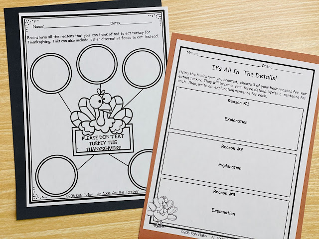 An Apple For The Teacher: Please Don't Eat The Turkey! Fun Writing Prompt