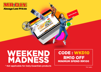 MR DIY (MY): Weekend Madness Coupon Code: WKD10