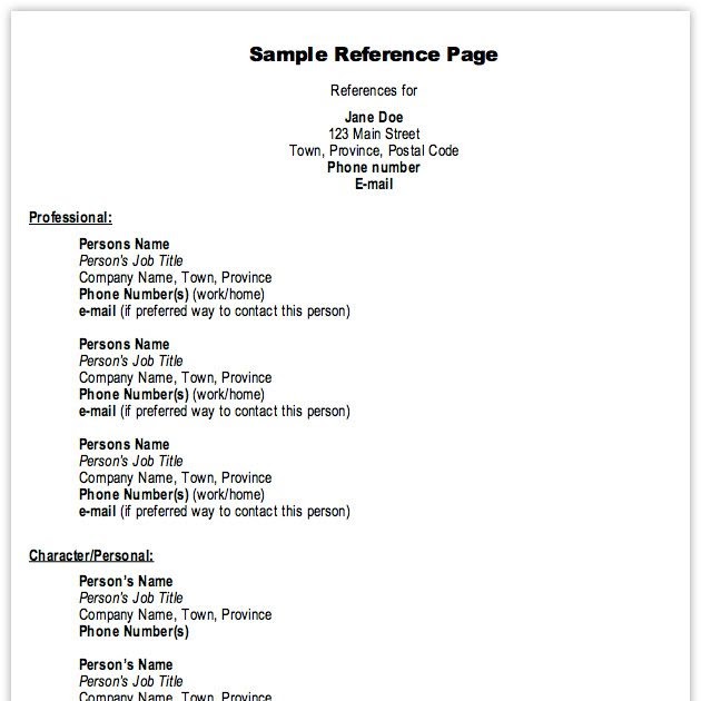 Sample Resumes With References ~ Resume Letter