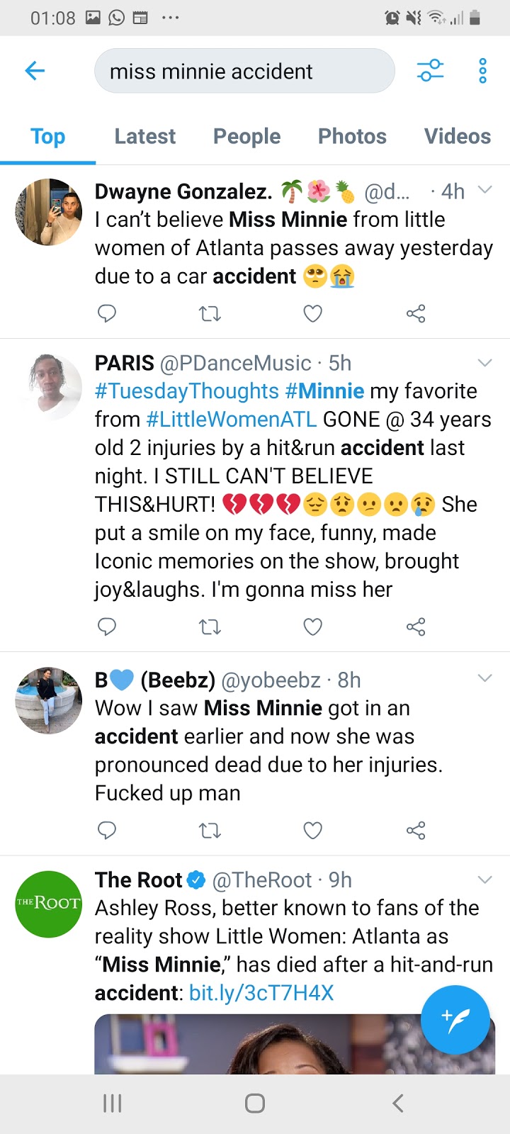 How Minnie from little women Atlanta died from accident