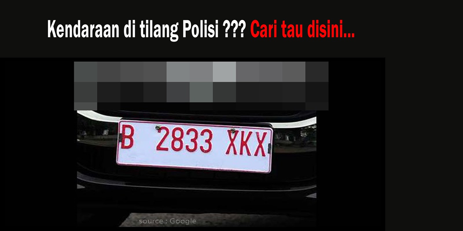 Kendaraan Plat Putih bisa Disita Polisi Loh