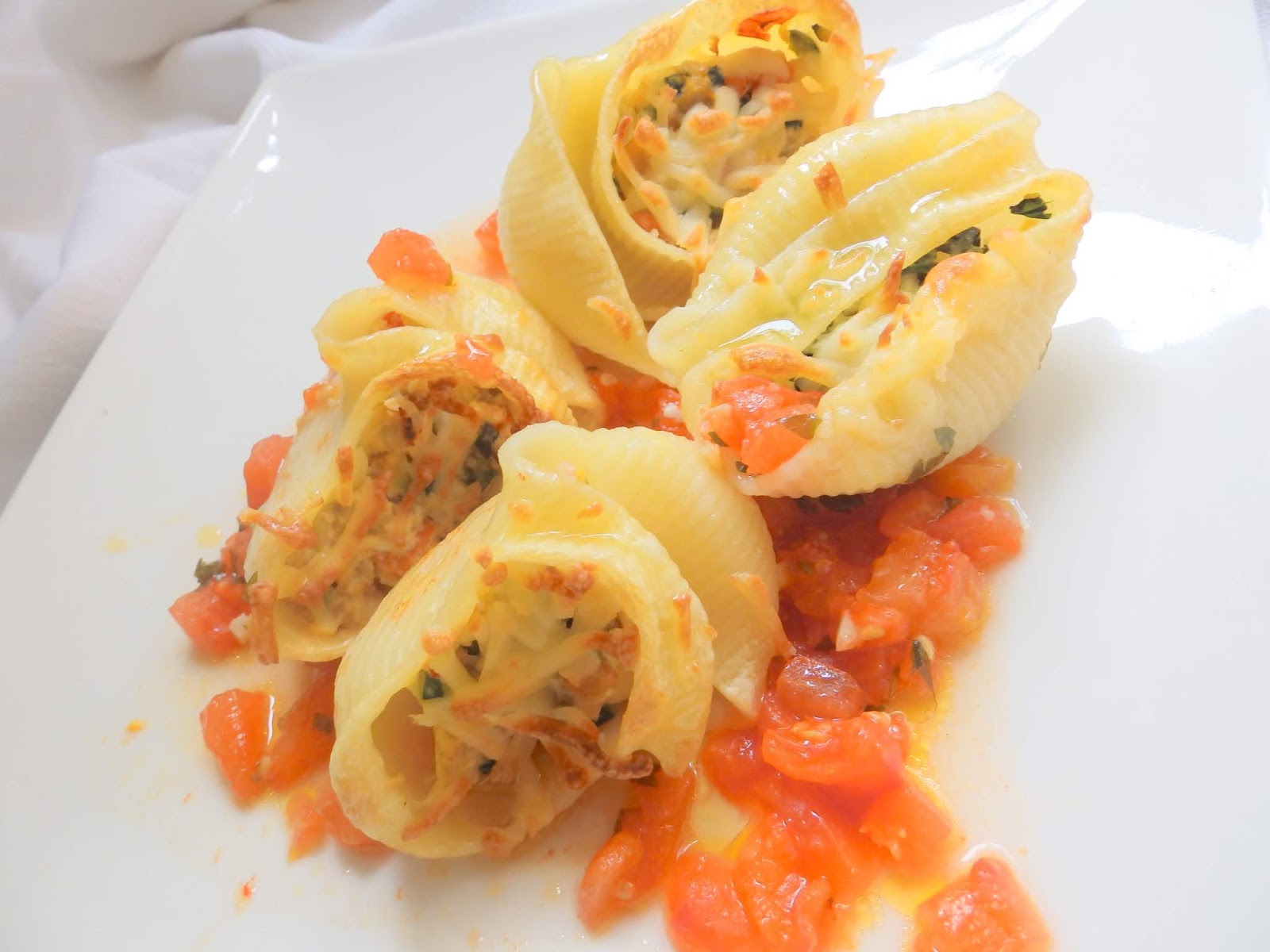 Galets farcits de xampinyons i hortalisses