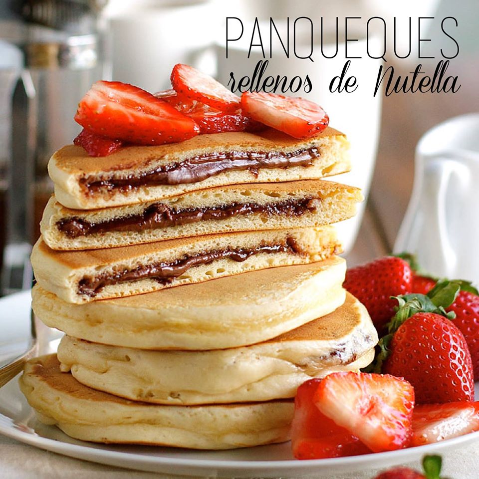 Pasteles y tortas para toda Celebración: Panqueques rellenos de nutella