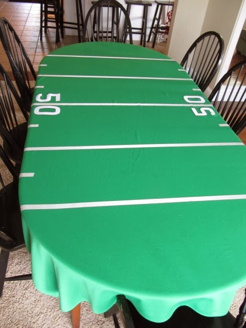 Sew Many Ways...: Football Field Tablecloth...for Hubby's 50th Birthday!!