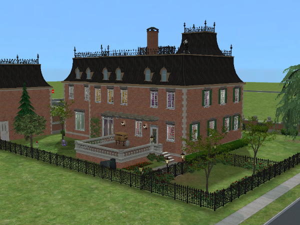 Twoflower's Sims 2 Lots: 165 Sim Lane makeover - The Goth Mansion