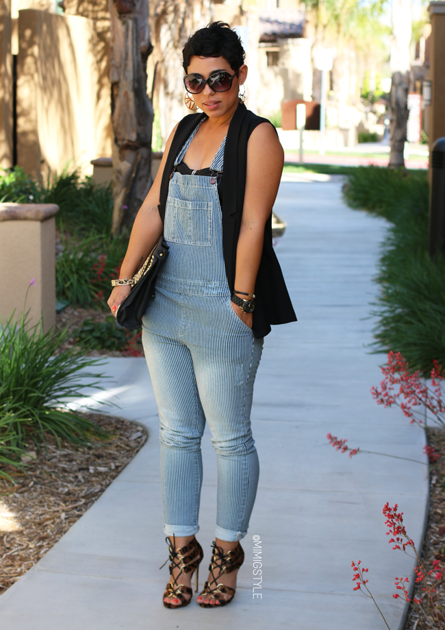 Steve Madden Heels! Forever 21 Leather Top & Striped Overalls |Fashion ...