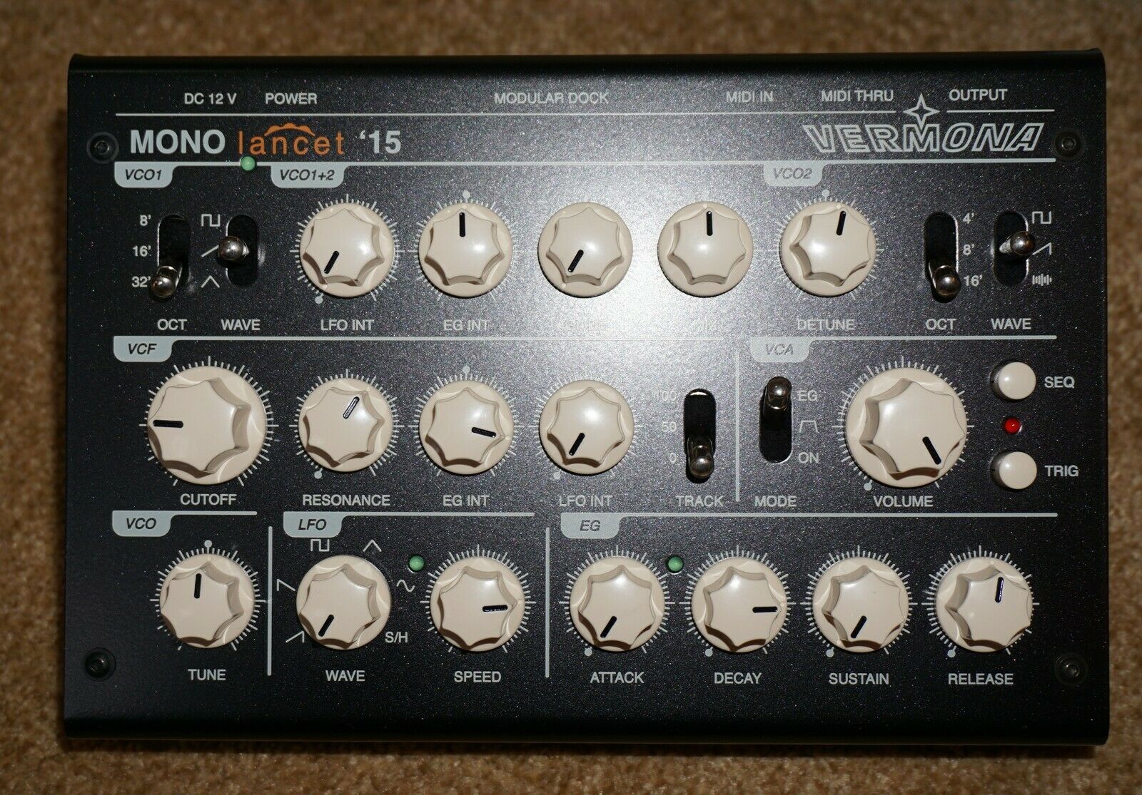 MATRIXSYNTH: Vermona Mono Lancet 15 Desktop Analogue Synth SN 18458
