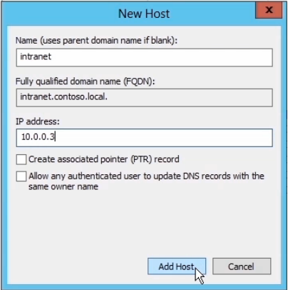 SharePoint 2013: Steps to create DNS entry (A Record)
