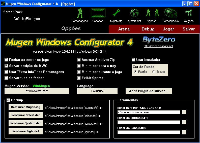 OPERAÇÃO M.U.G.E.N: Mugen Windows Configurator 4h
