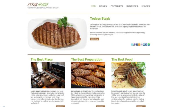Steak Restaurant CSS Template Download