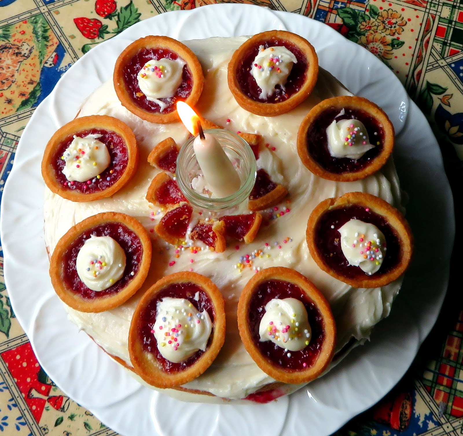 Raspberry Jam Tart Birthday Cake | The English Kitchen