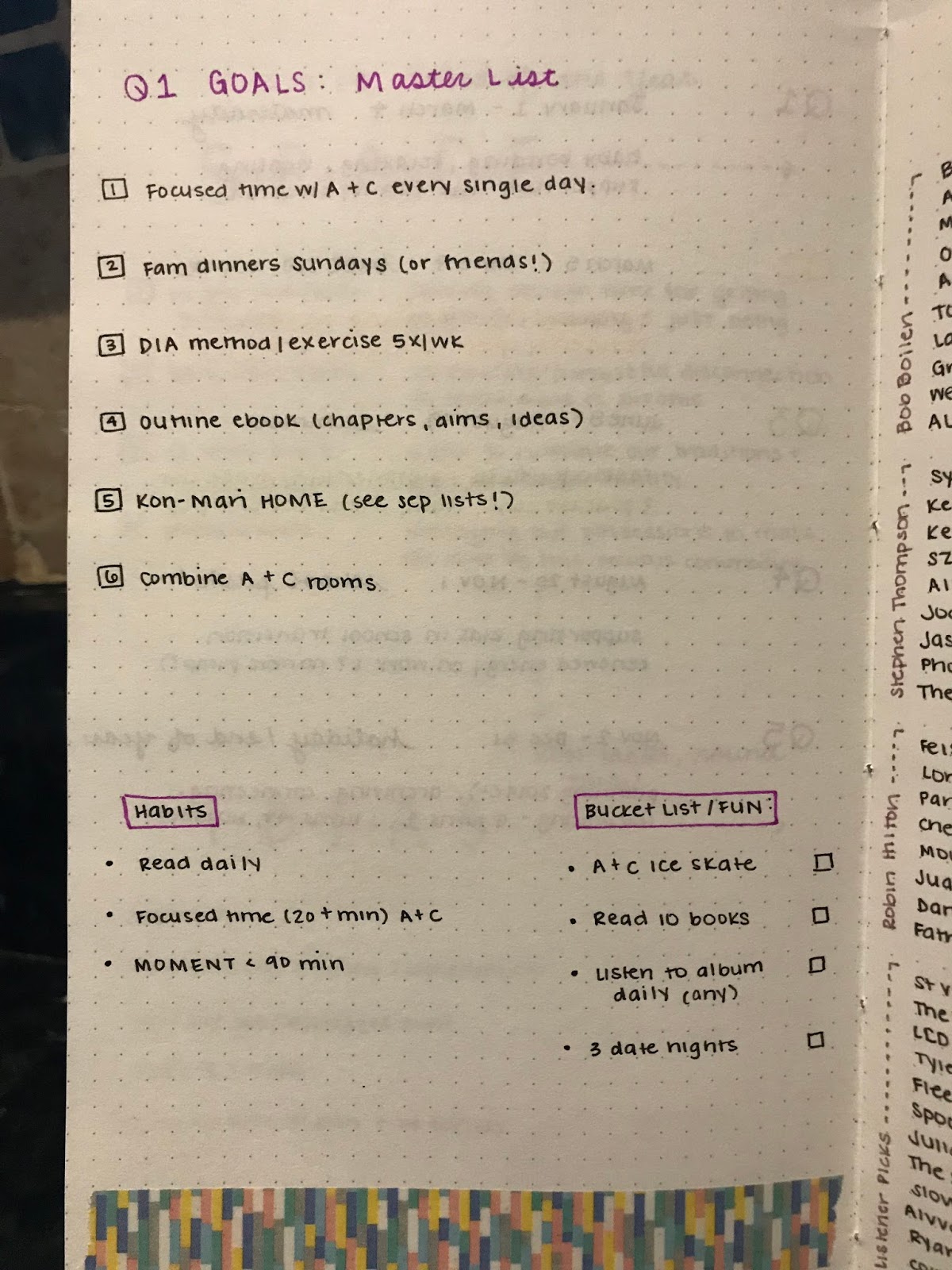 2018 Goal Setting Part 2: Q1 Goals / Bucket List / Habits - The Shu Box