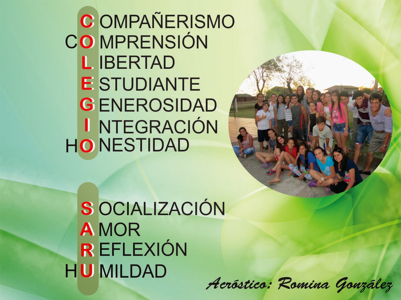 Acròstico Colegio SARU!!! | Colegio SARU