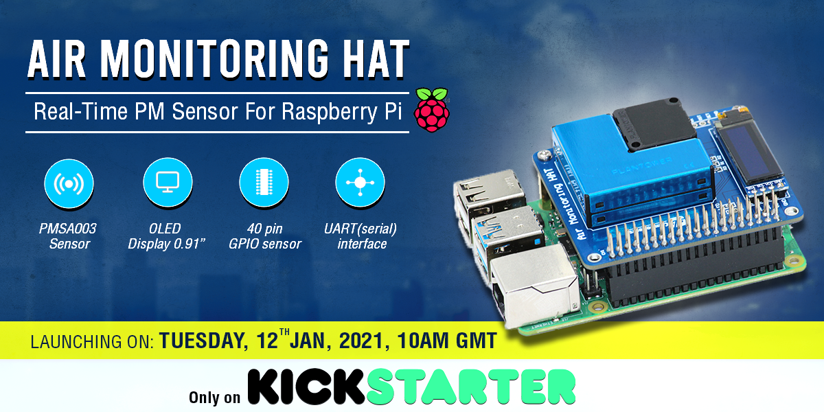 Raspberry Pi Air Monitoring HAT | Real-Time PM Sensor For Raspberry Pi ...