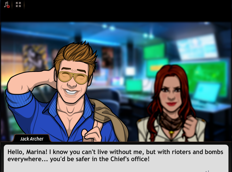 Criminal Case Screenshots: Jack Archer and Marina Romanova