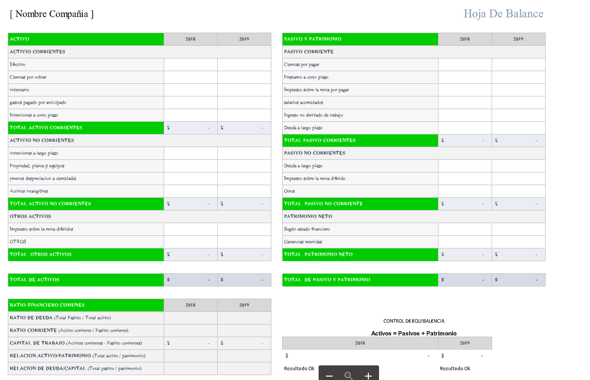 BALANCE GENERAL – PLANTILLA EN EXCEL - House Empresarial BALANCE GENERAL – PLANTILLA EN EXCEL - House Empresarial