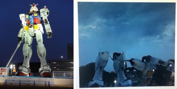 Japan's Gundam lifesize scale statue destroyed after quake