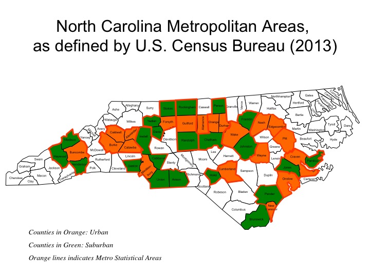 Old North State Politics: Defining Urban, Suburban and Rural Counties ...