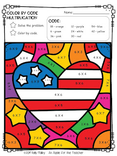 An Apple For The Teacher: Veterans Day Color By Number