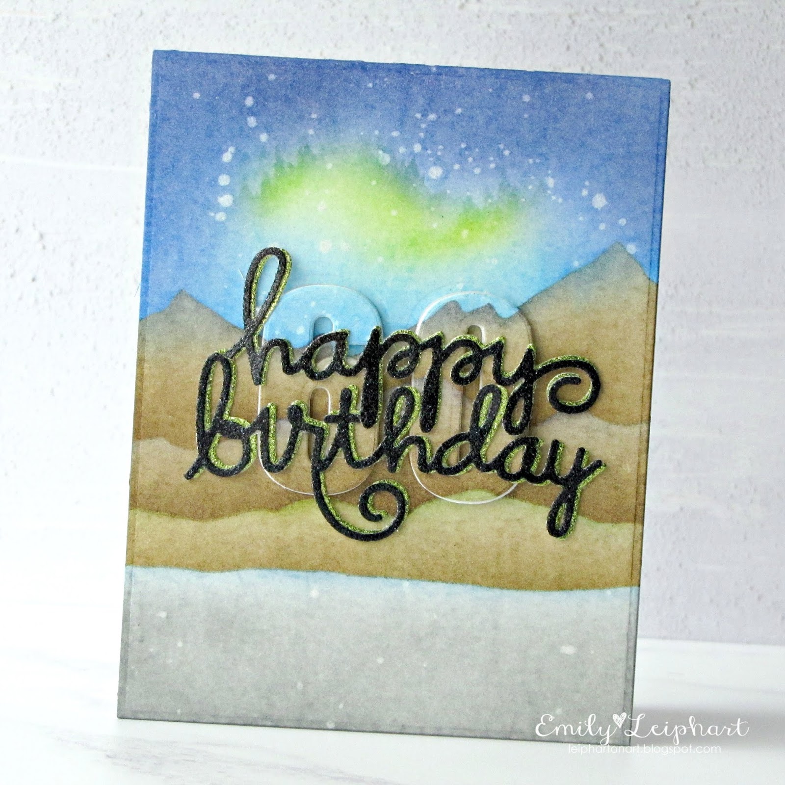 Emily Leiphart: VIDEO | Aurora Borealis Masculine Birthday Card